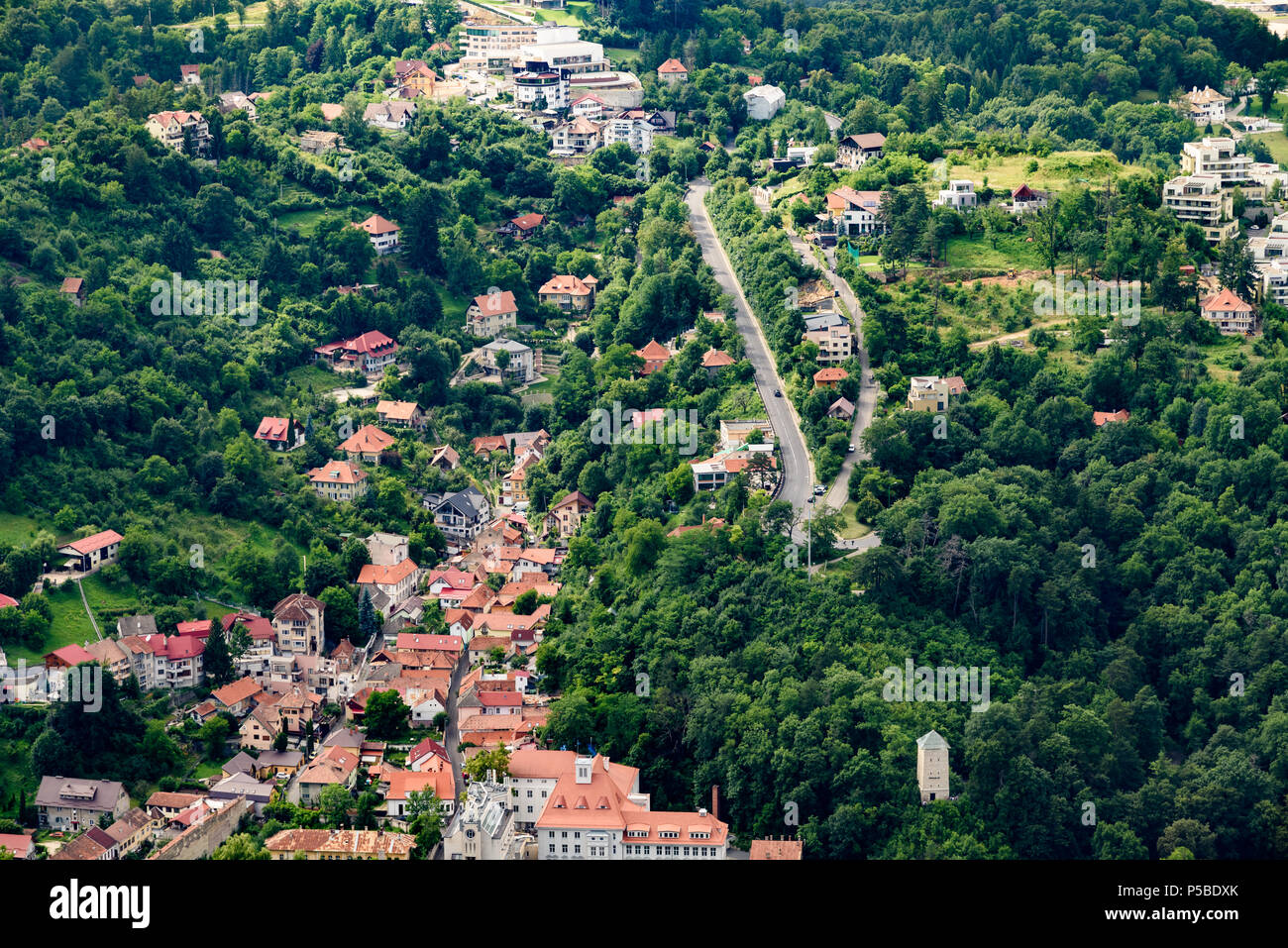 Aerial View Of Brasov City In Romania Stock Photo - Alamy