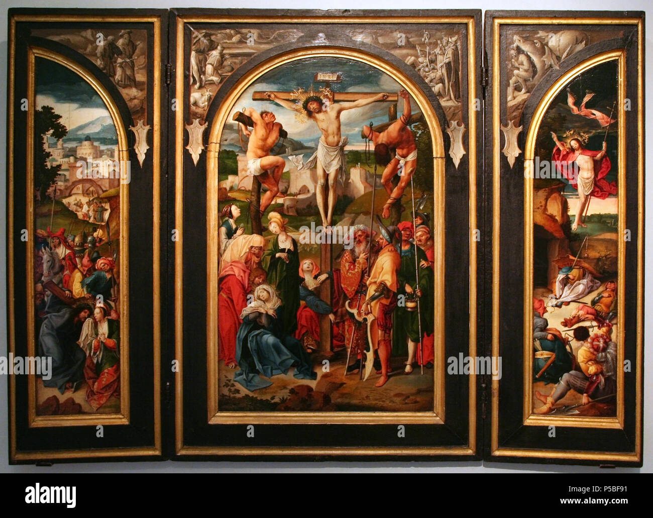 Triptych with the Crucifixion circa 1520. N/A 380 Cornelis Engebrechtsz - Triptych with the ...