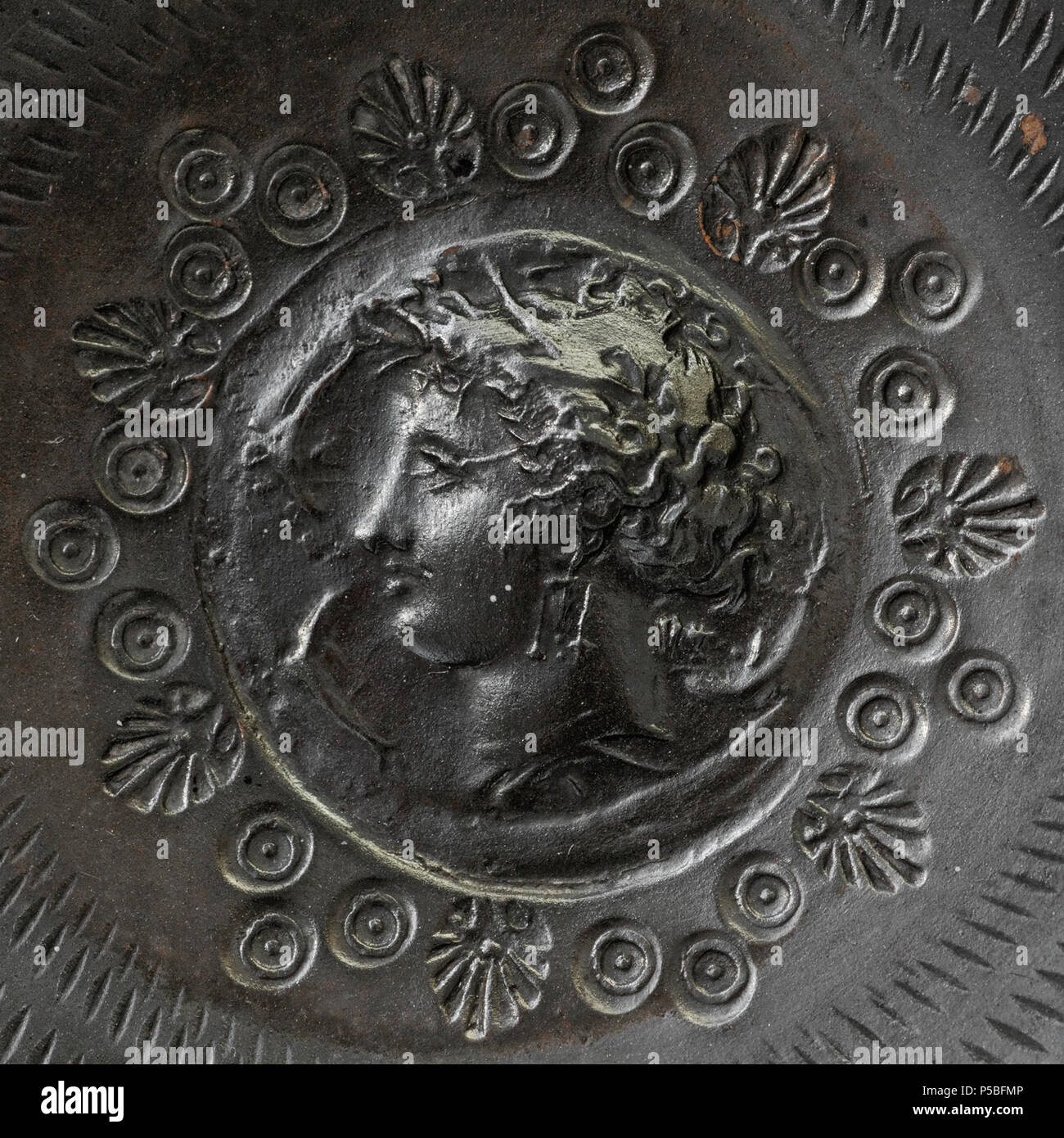 N/A. English: Head of Arethusa left surrounded with dolphins. Tondo of ...