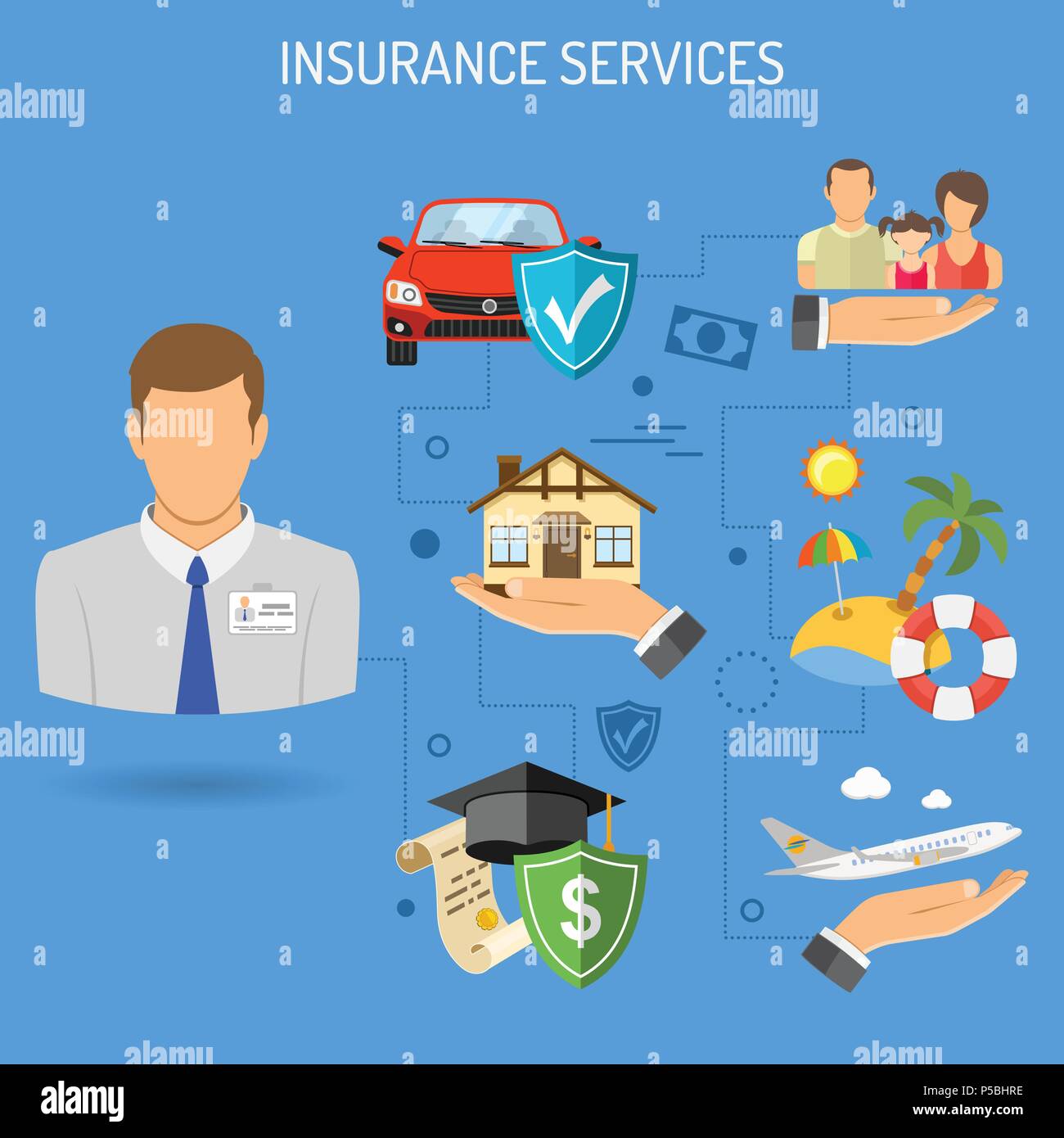 Insurance Services Banner Stock Vector Image & Art - Alamy