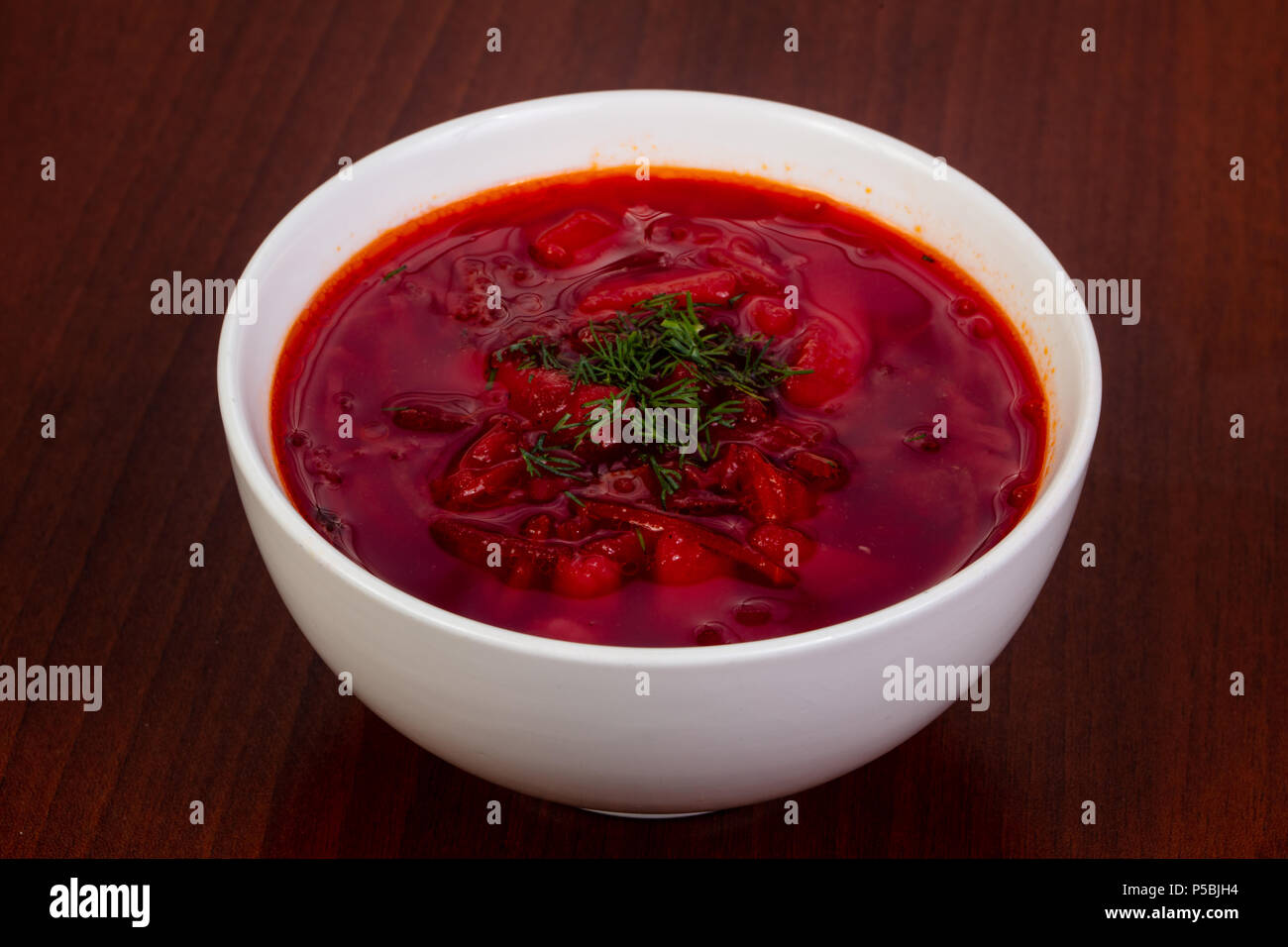 Russian traditional borsch with meat Stock Photo - Alamy