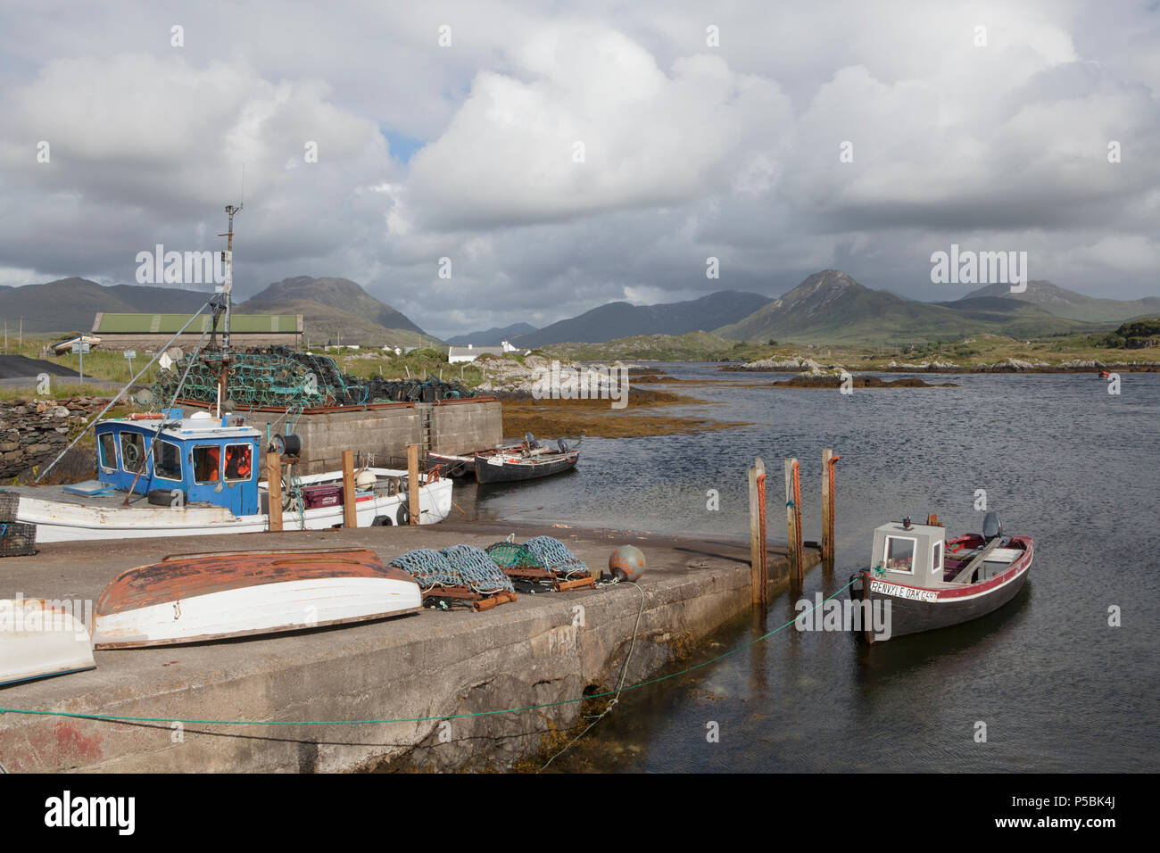 The small harbour at Derryinver on the Connemara Loop, Renvyle ...