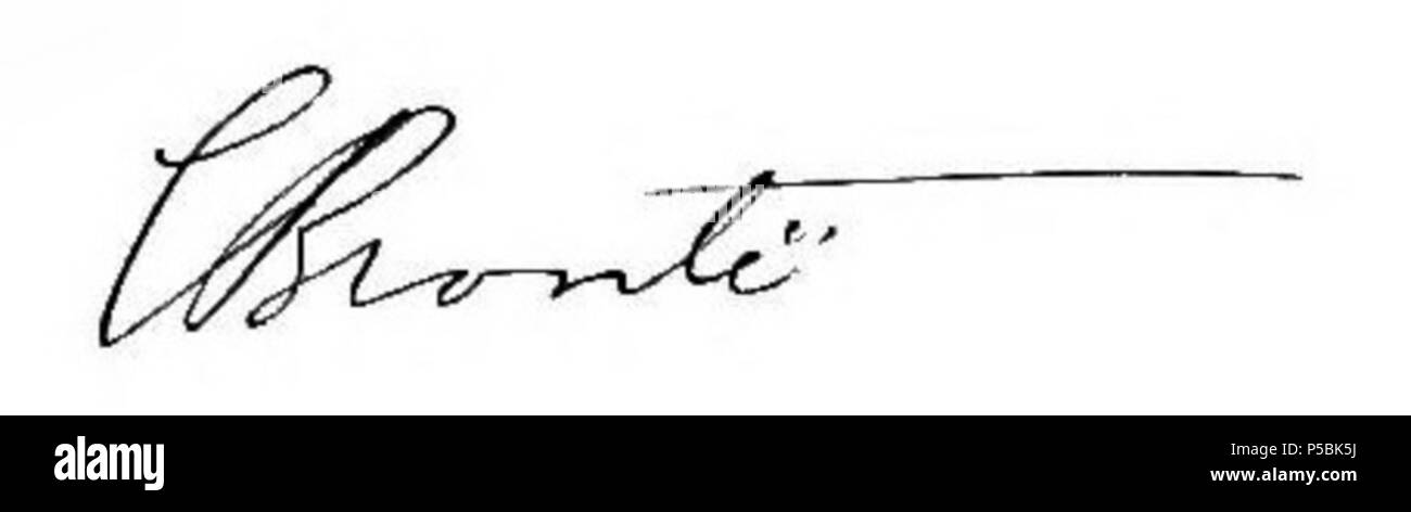 N/A. English: Signature of Charlotte Bronte . 1855 or earlier ...
