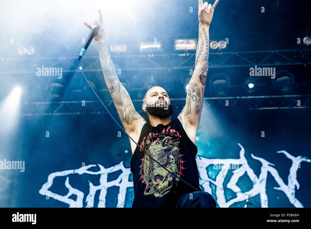 Denmark, Copenhagen - June 23, 2018. The American death metal band ...