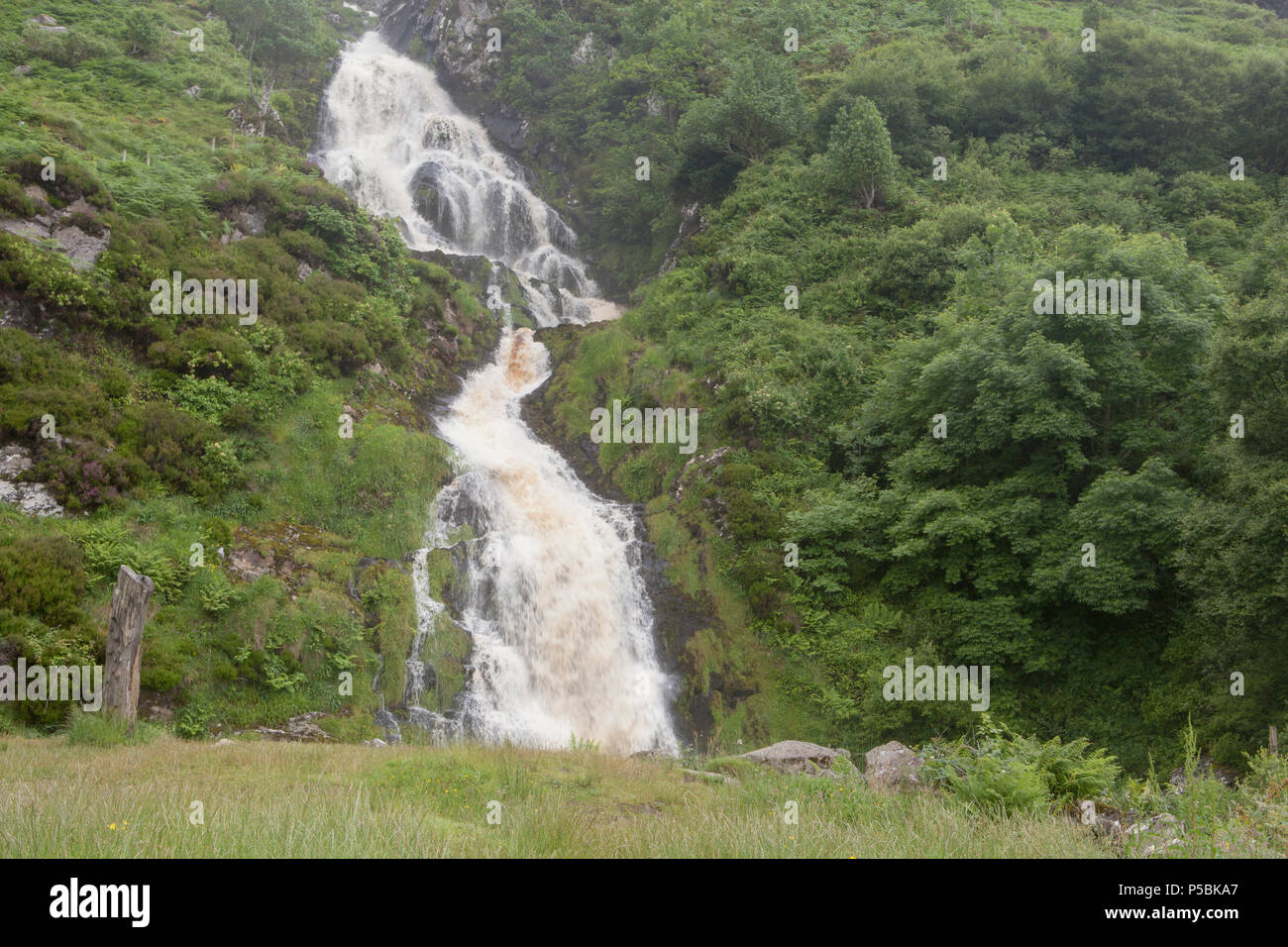 Assaranca Waterfall near Ardara in County Donegal lies 1km past the ...