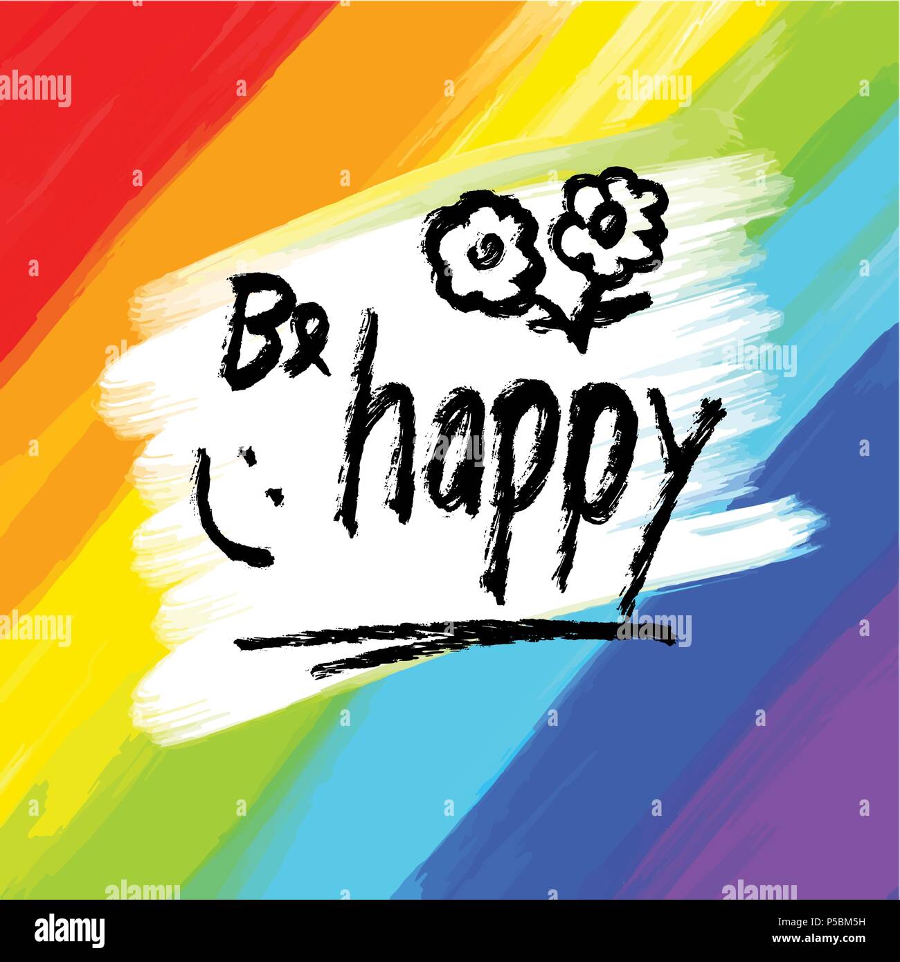 Beautiful happy birthday calligraphy poster hi-res stock photography ...