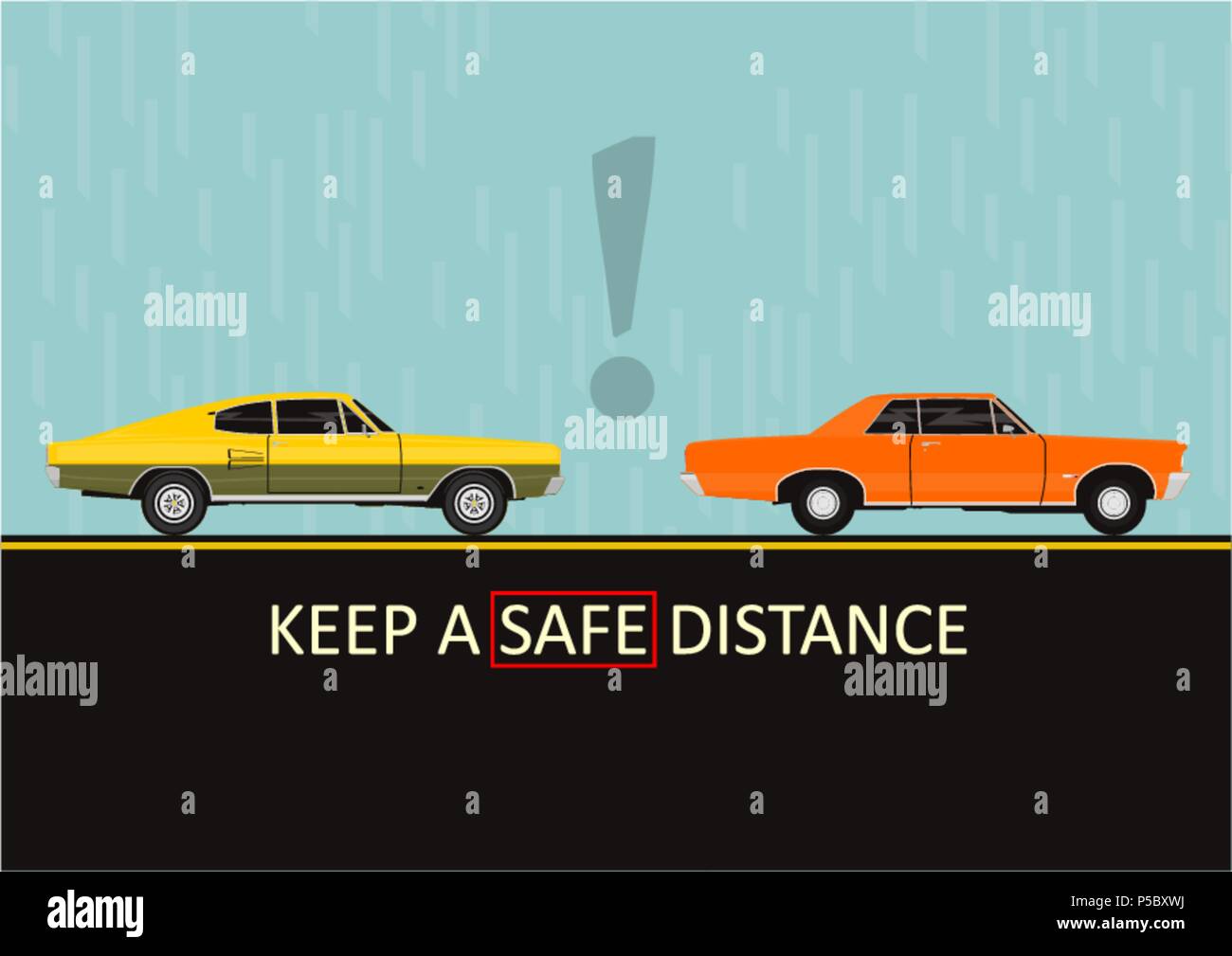 Minimum Safe Distance Stock Vector Images - Alamy