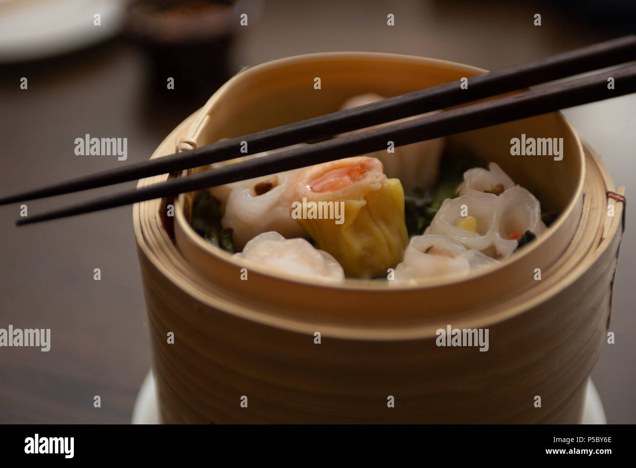 Variety of Dumplings served Dim Sum Style Stock Photo - Alamy