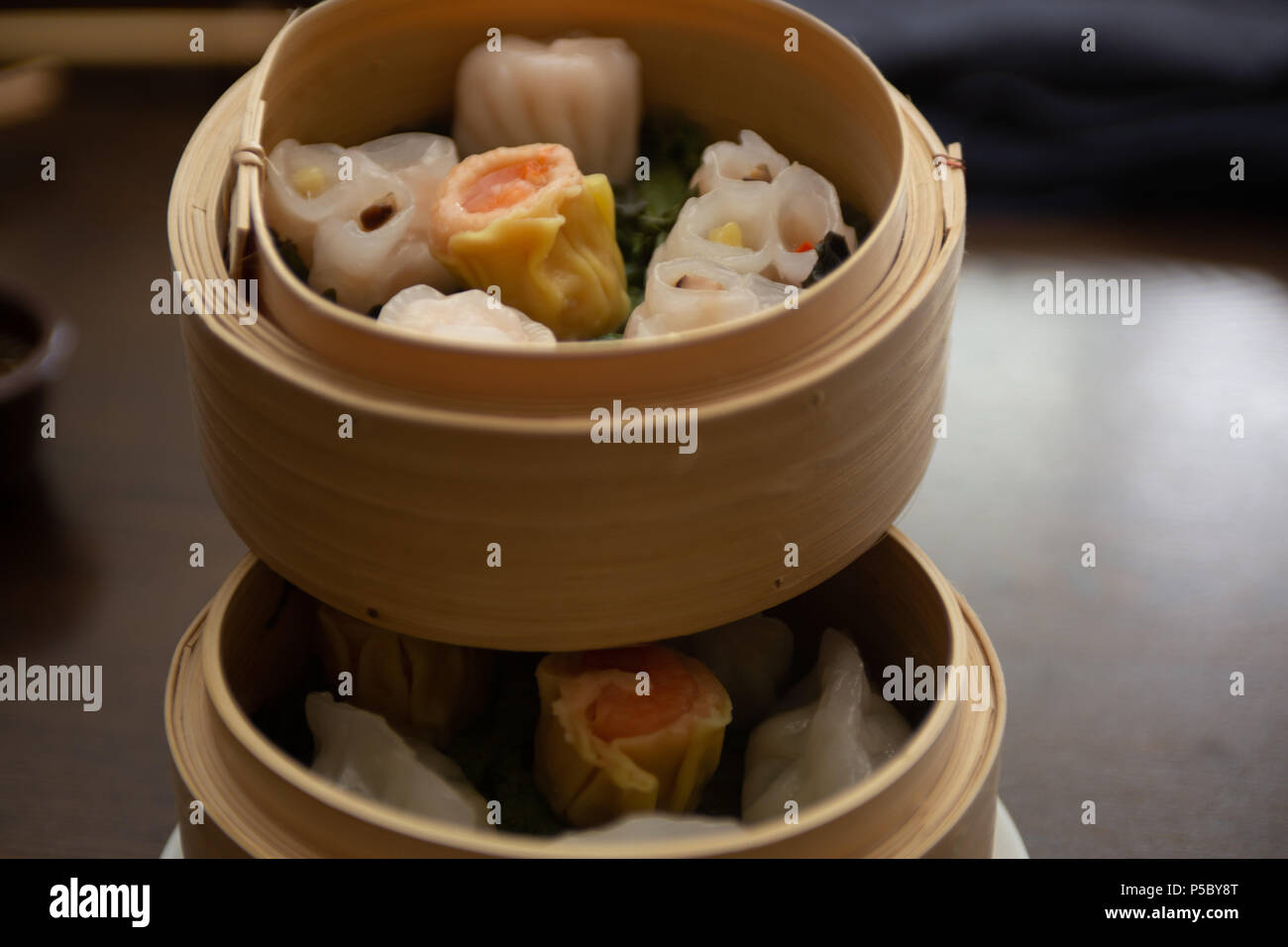 Variety of Dumplings served Dim Sum Style Stock Photo - Alamy
