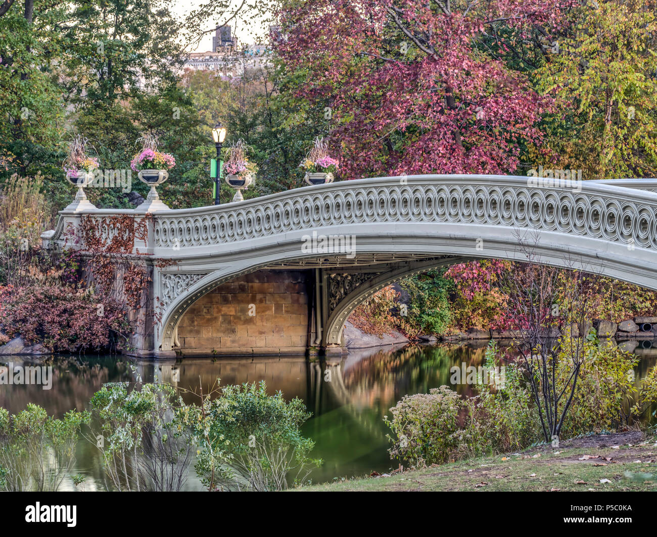 The Bow Bridge is a cast iron bridge located in Central Park, New York ...