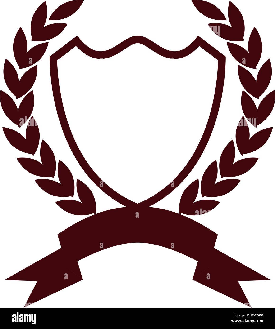 Leaf Ribbon Shield Template Blank Stock Vector Image & Art - Alamy