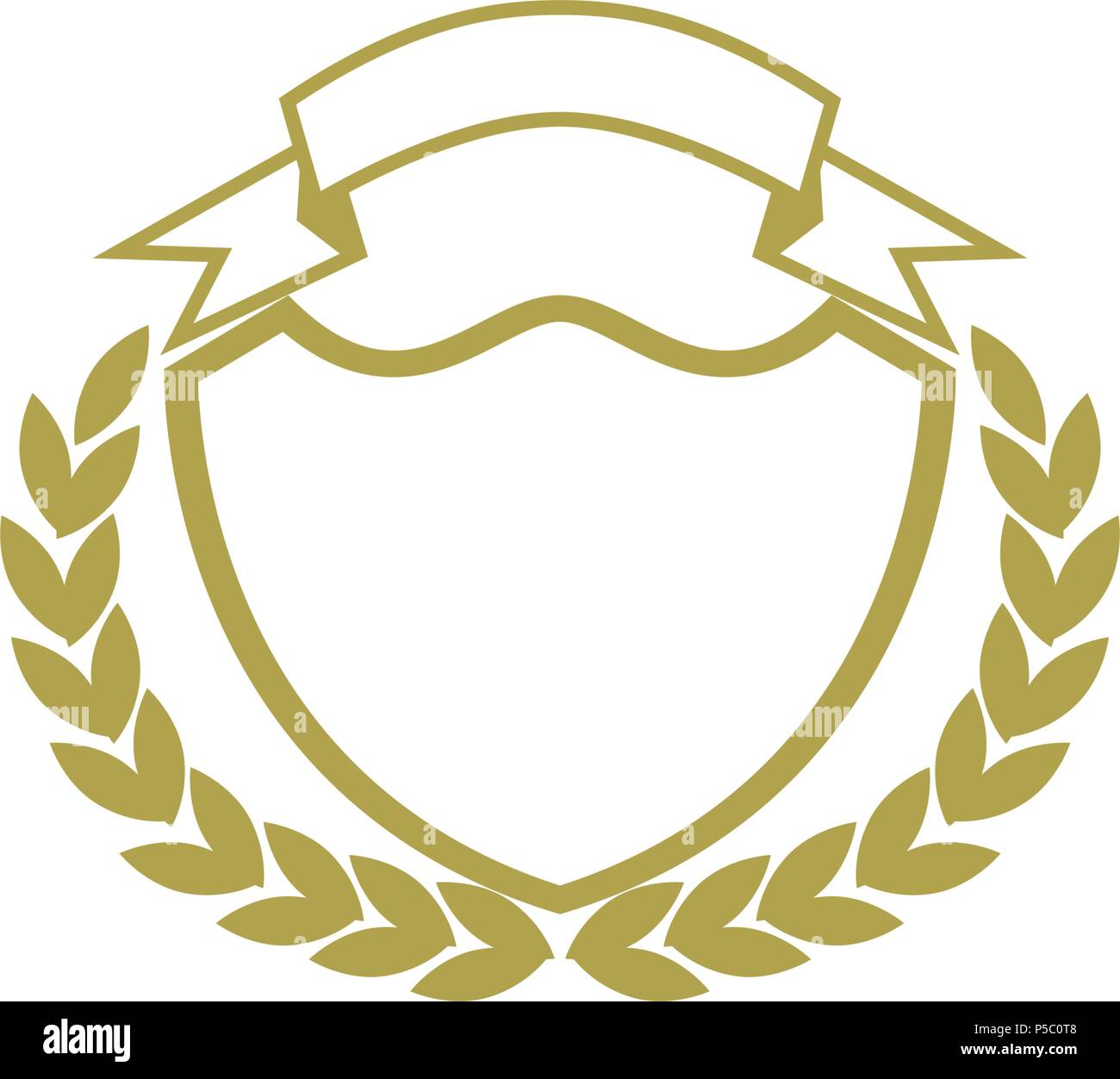 Leaf Ribbon Shield Template Blank Stock Vector Image & Art - Alamy