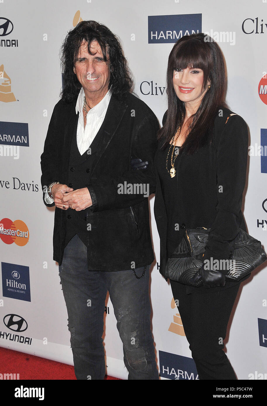 Sheryl Goddard, Alice Cooper 133 at Clive Davis Pre Grammy Party at the ...