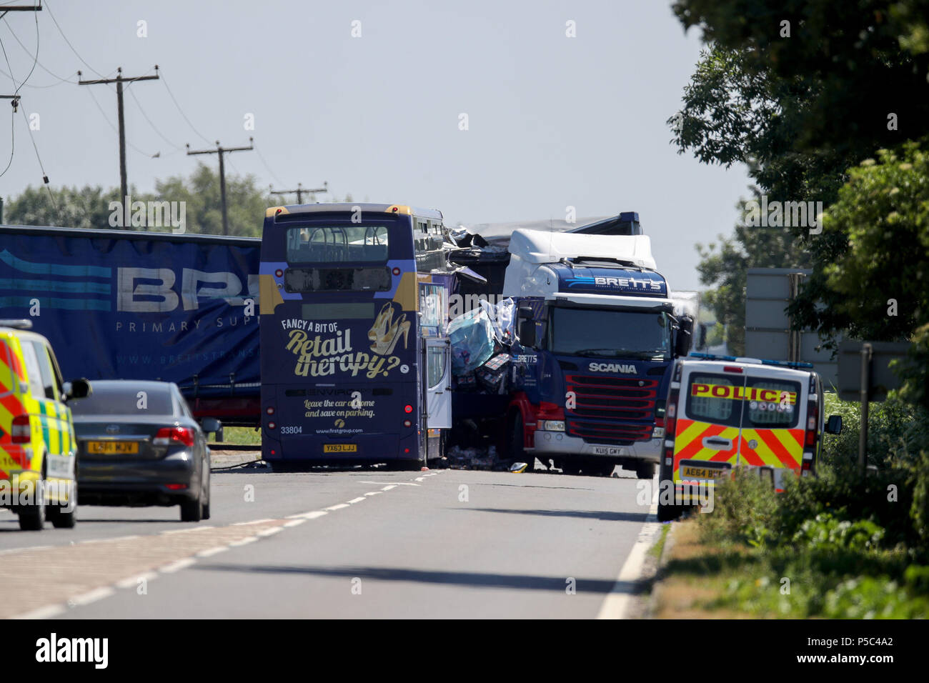 An articulated lorry on a47 thorney toll hi-res stock photography and ...