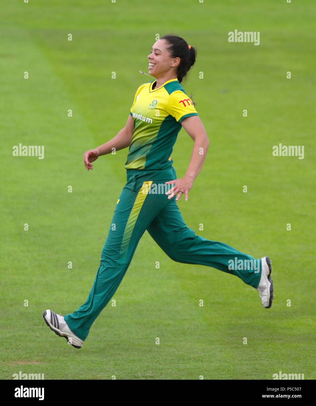 South Africa's Stacey Lackay during the T20 Tri Nation Series match at ...