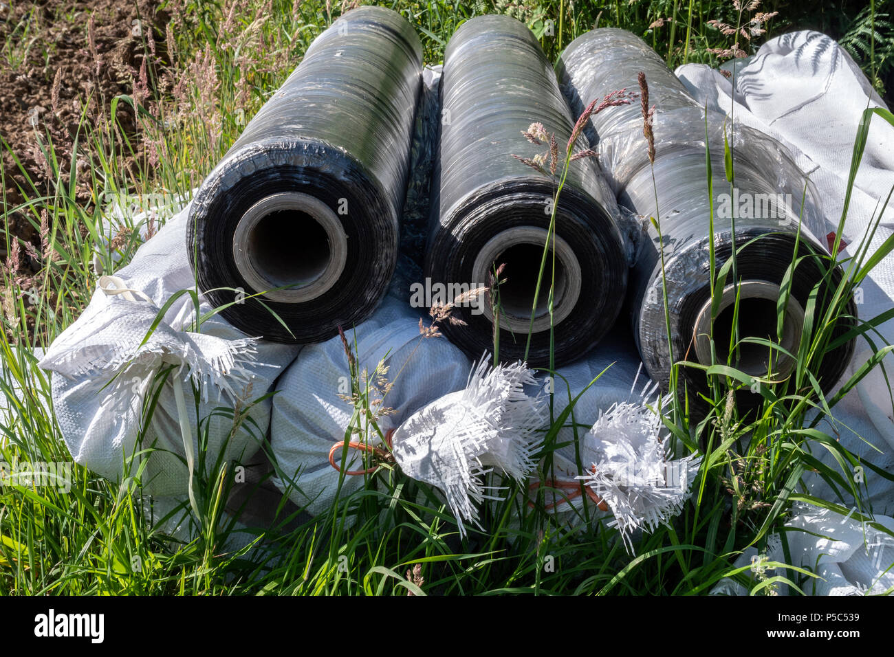 Rolls of plastic for Maize to be grown under biodegradable plastic for ...