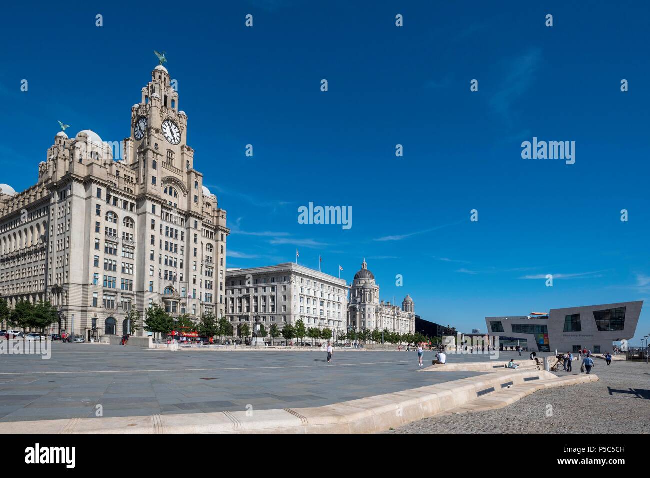 Liverpool Pierhead waterfront. North West England. Merseyside Stock ...