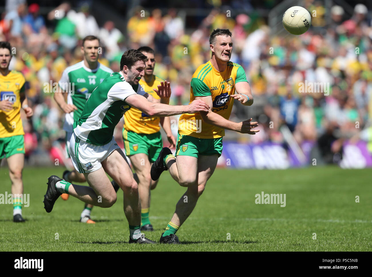 Fermanagh's Eoin Donnelly and Donegal's Leo McLoone during the GAA ...