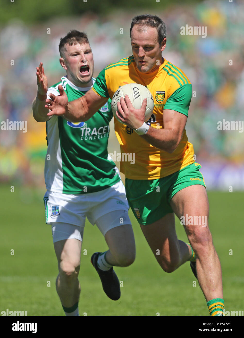 Fermanagh's Daniel Teague and Donegal's Michael Murphy during the GAA ...
