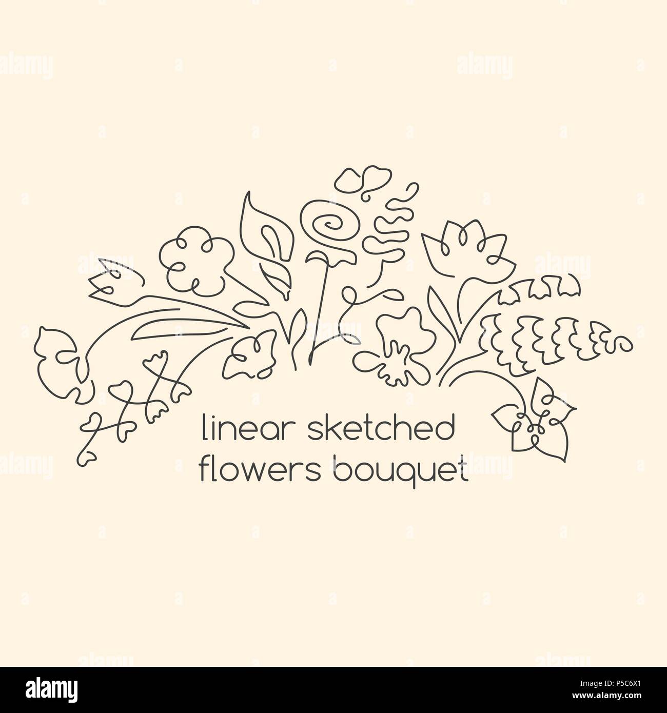 Vector rose flowers continuous Stock Vector Images - Alamy