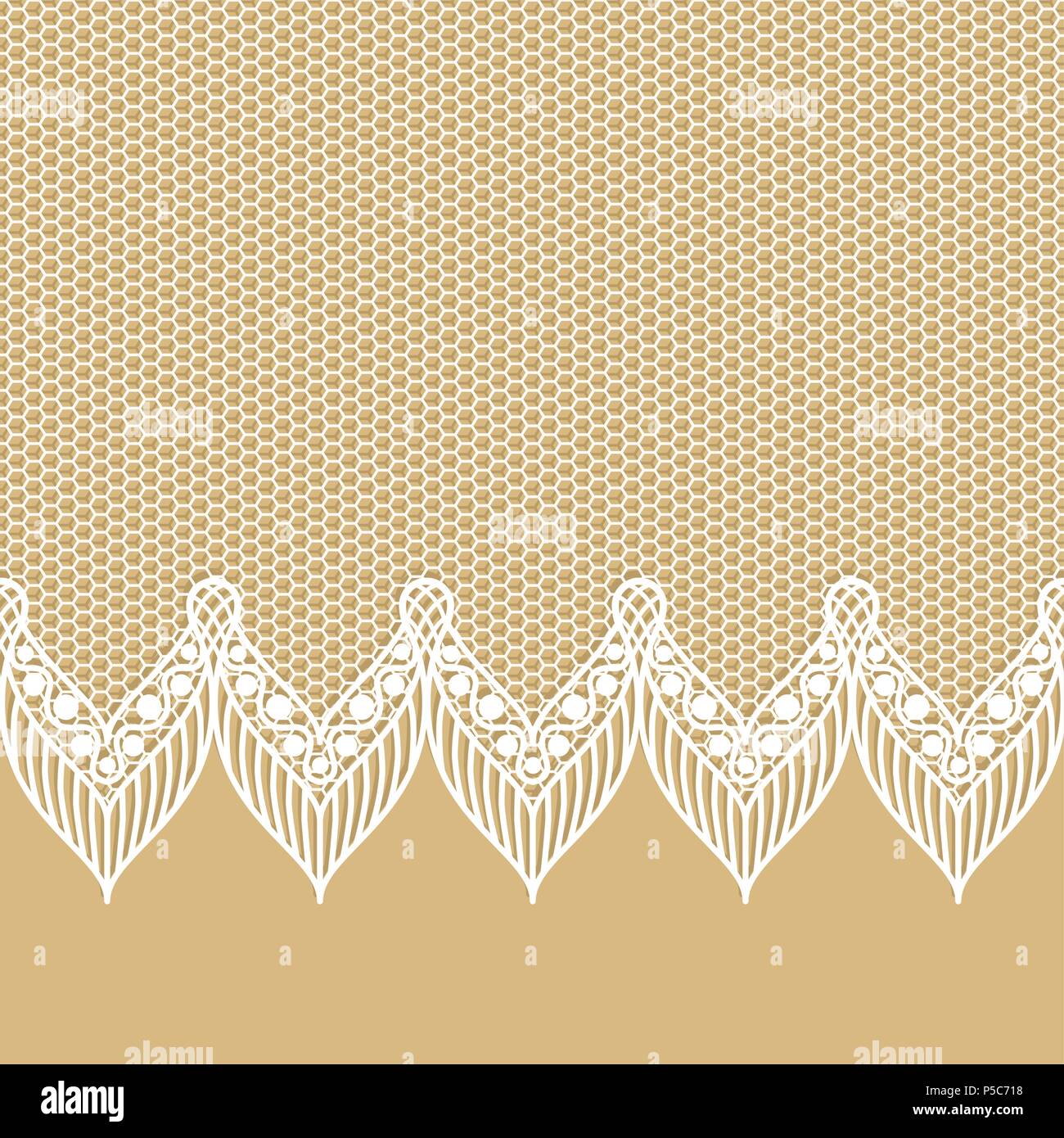 Vintage lacy border on beige background Stock Vector Image & Art - Alamy