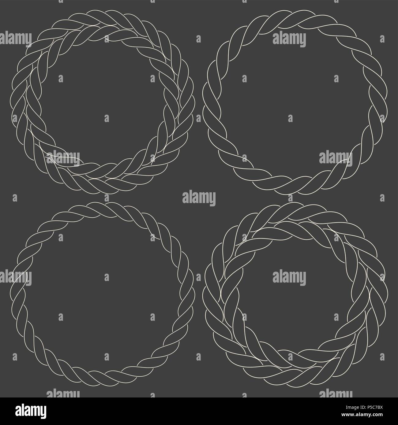 Minimalist rope simple round frames set Stock Vector Image & Art - Alamy