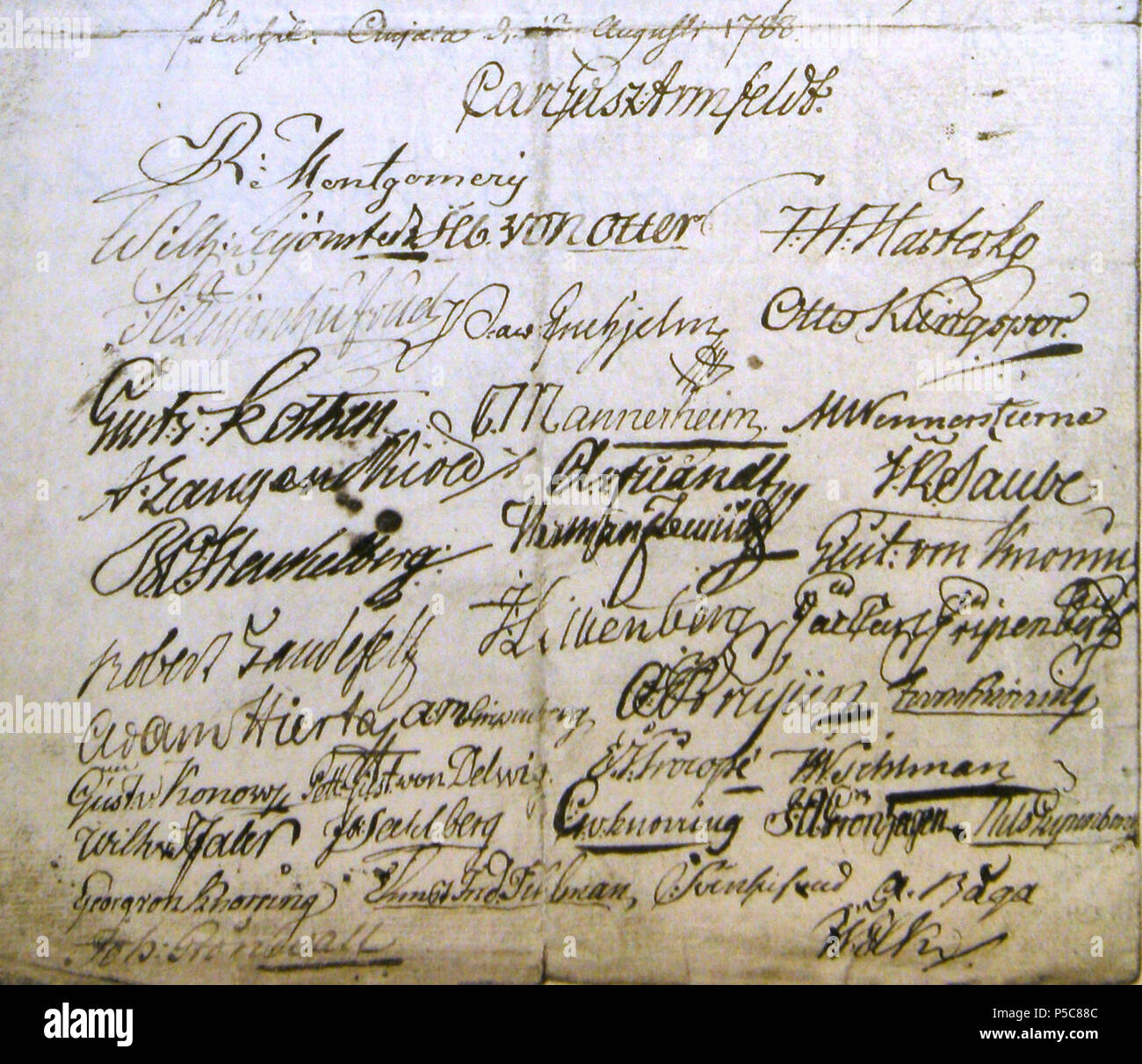 N/A. English: Signatures of some of the officers participating in the ...