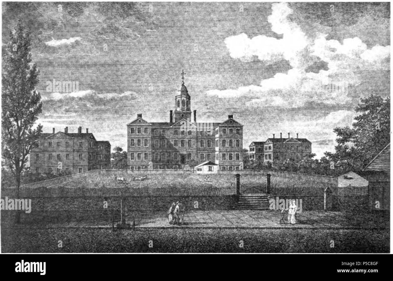 N/A. English: sketch of New York Hospital . 19th century. Unknown 211 ...