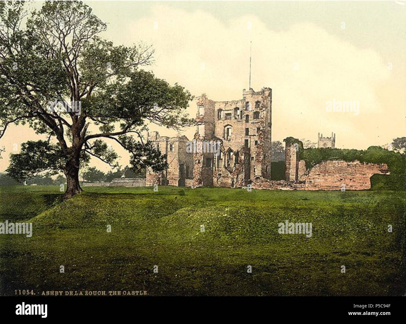 N/A. English: a colour tinted photograph of ashby de la zouch castle ...