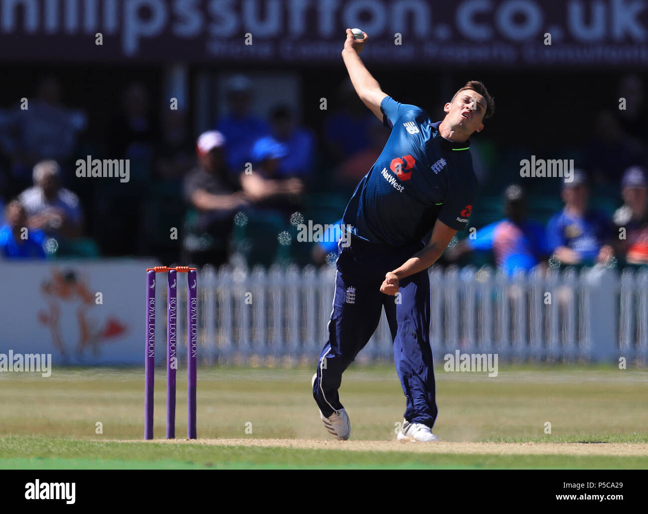 England Lions' Ed Barnard during the Tri-Series match at the Fischer ...
