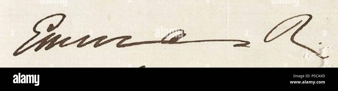 N/A. English: Signature of Queen Emma of Hawaii dated August, 5, 1865 ...