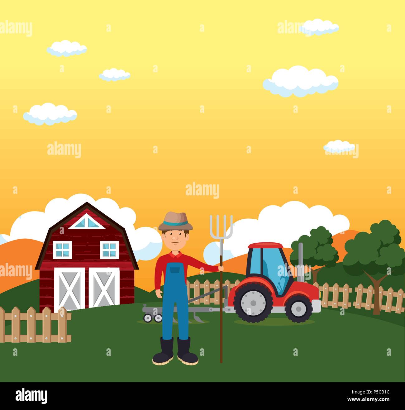 Farming holiday camp Stock Vector Images - Alamy