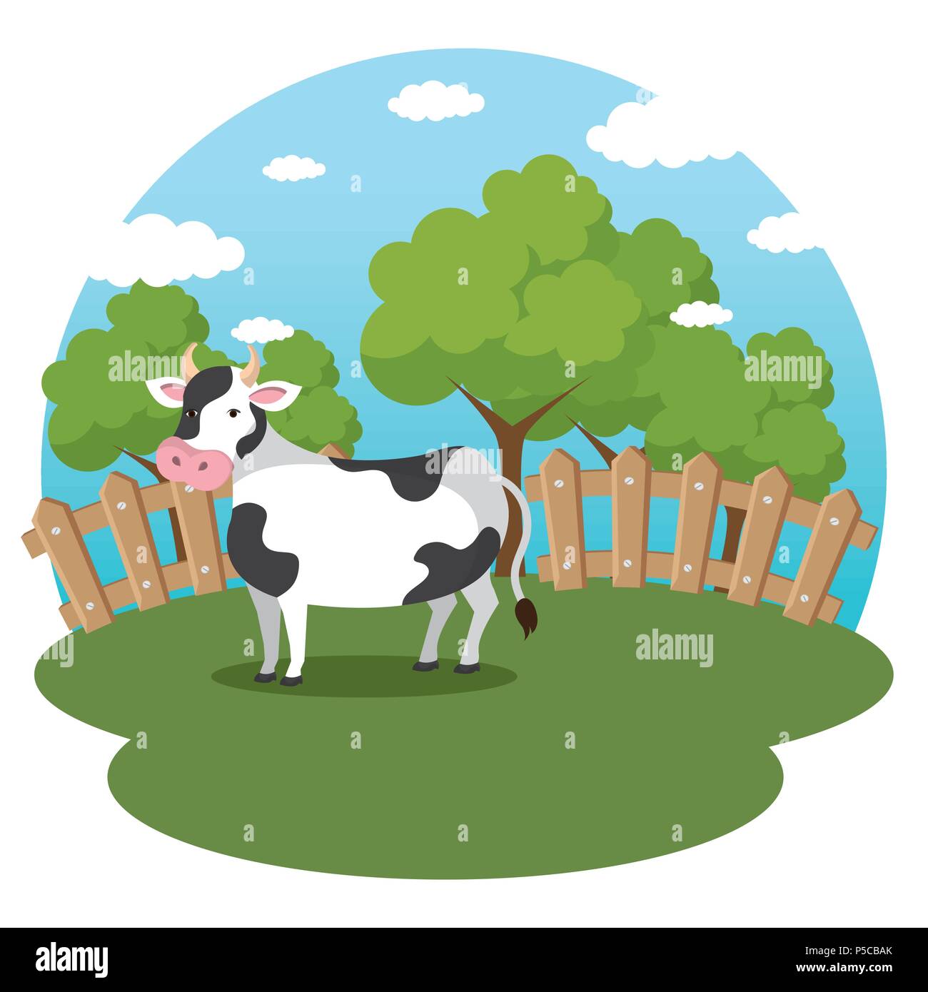 Cute spring cows Stock Vector Images - Alamy