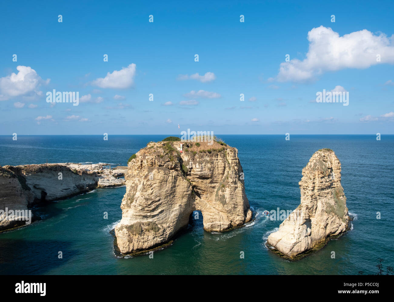The Pigeon Rocks at Raouche, Beirut, Lebanon Stock Photo - Alamy