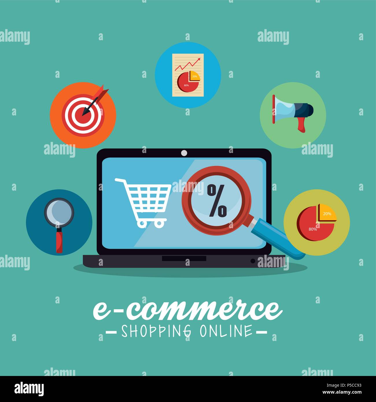 electronic commerce with laptop computer Stock Vector Image & Art - Alamy