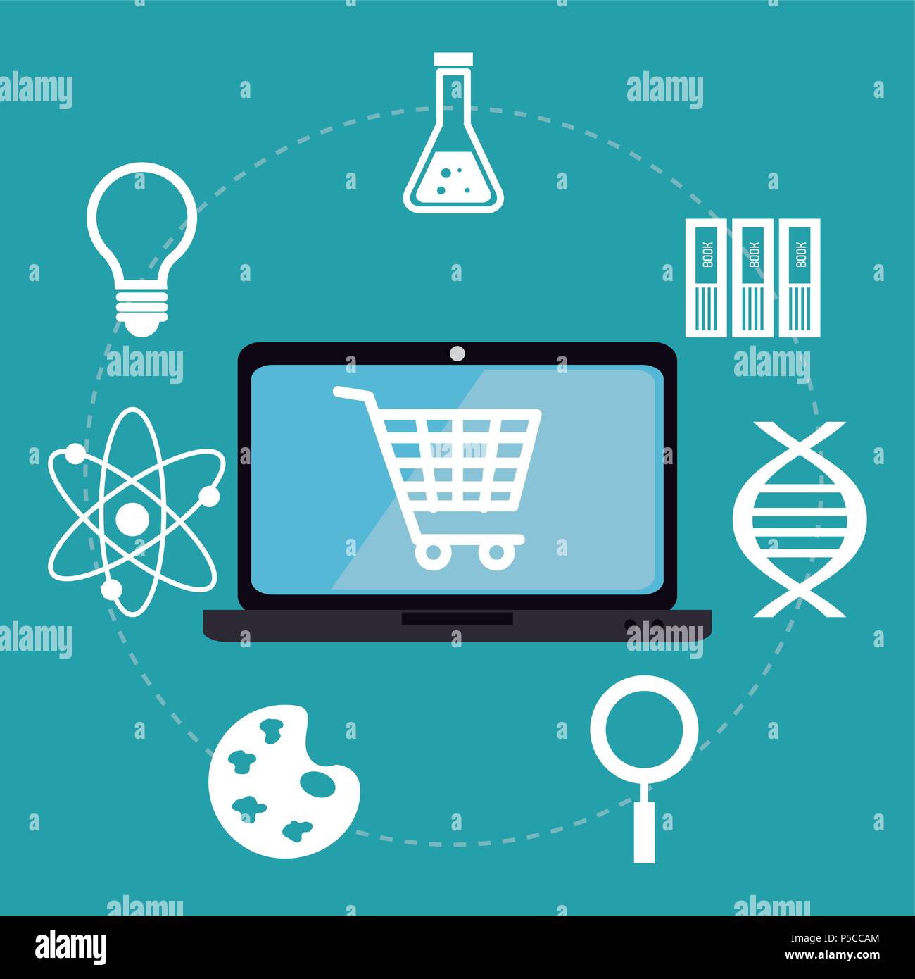 electronic learning with laptop computer Stock Vector Image & Art - Alamy