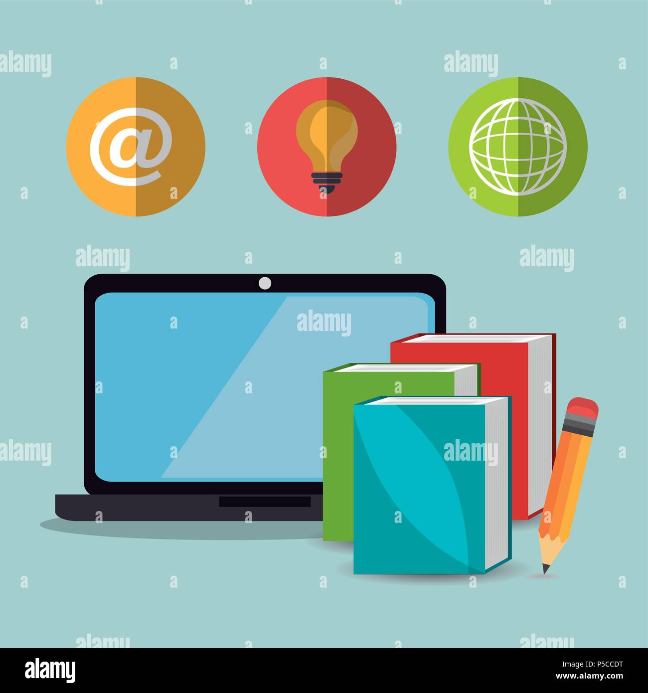 electronic learning with laptop computer Stock Vector Image & Art - Alamy