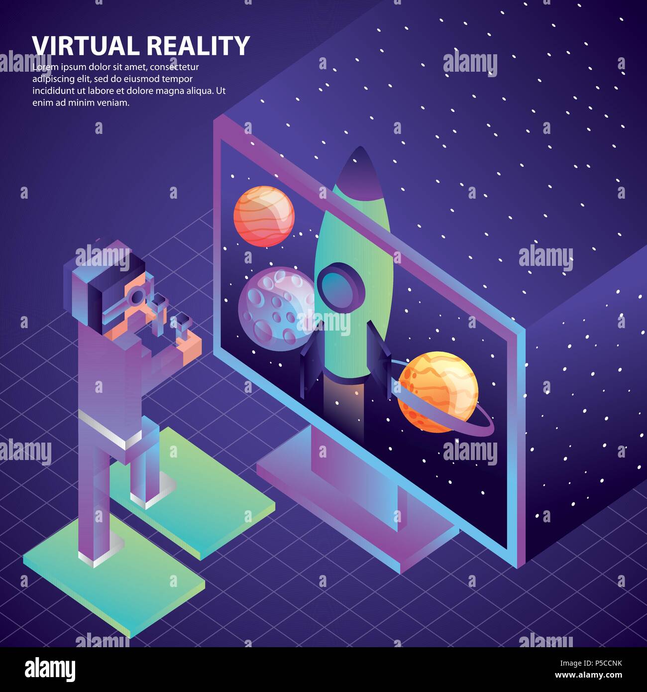 Animation using vr headset interface Stock Vector Images - Alamy