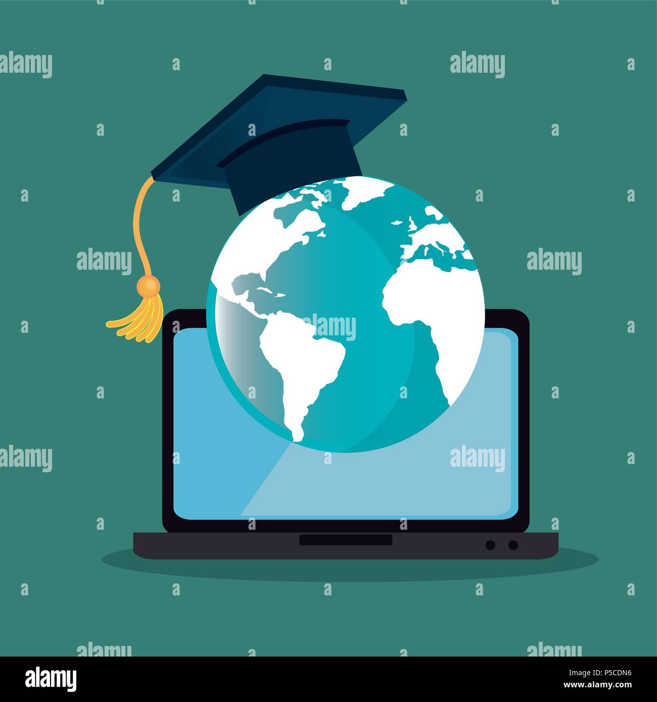 electronic learning with laptop computer Stock Vector Image & Art - Alamy