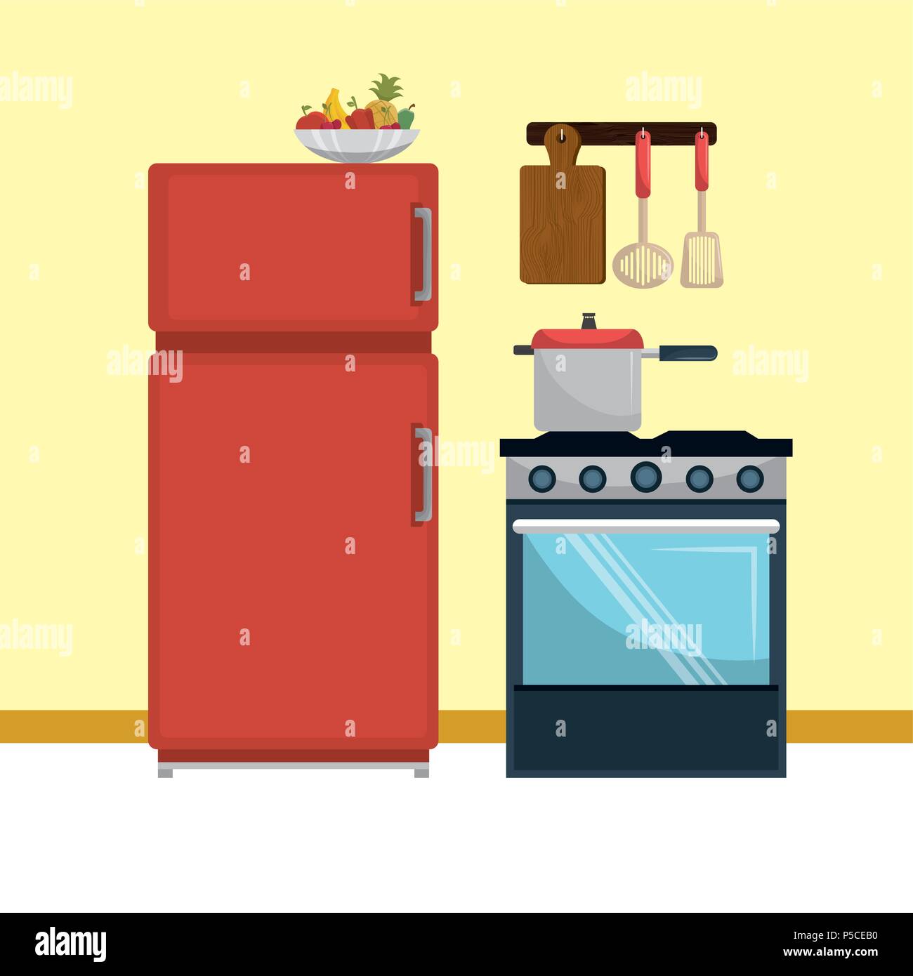 kitchen modern scene icons Stock Vector Image & Art - Alamy