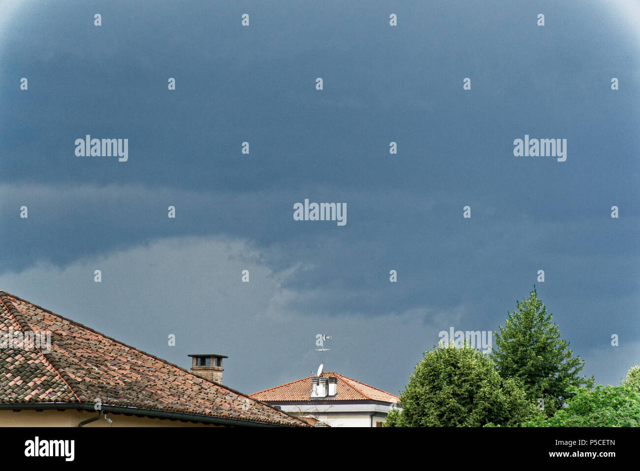 Mystical horror clouds during sunset, power of nature, against shingles ...
