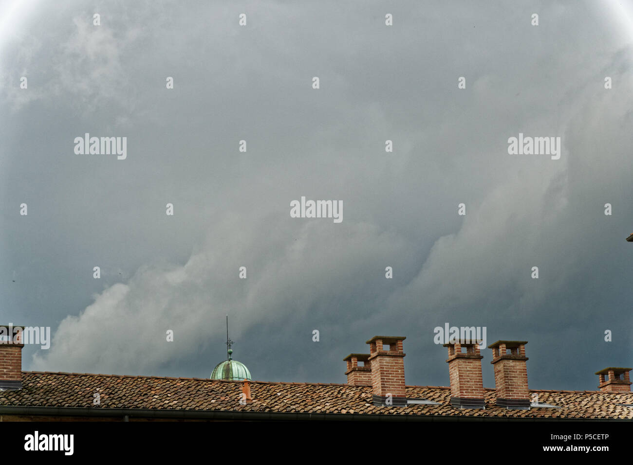 Mystical horror clouds during sunset, power of nature, against shingles ...