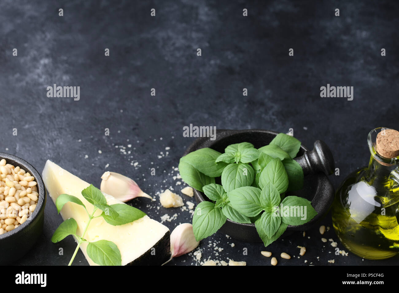 Parmesan cheese basil leaves hi-res stock photography and images - Alamy