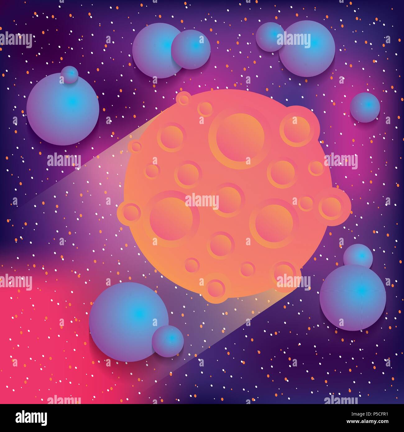 virtual reality planet galaxy space vector illustration Stock Vector ...