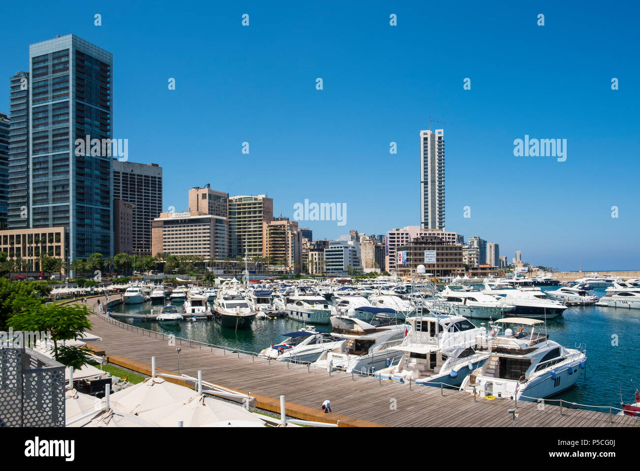 Modern new harbour and marina development at Zaitunay Bay in Beirut ...