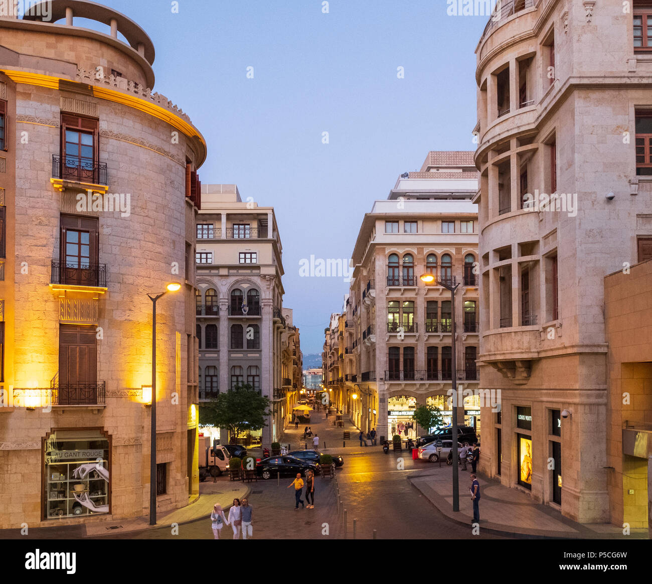 Colonial architecture of restored buildings in Downtown district Beirut ...