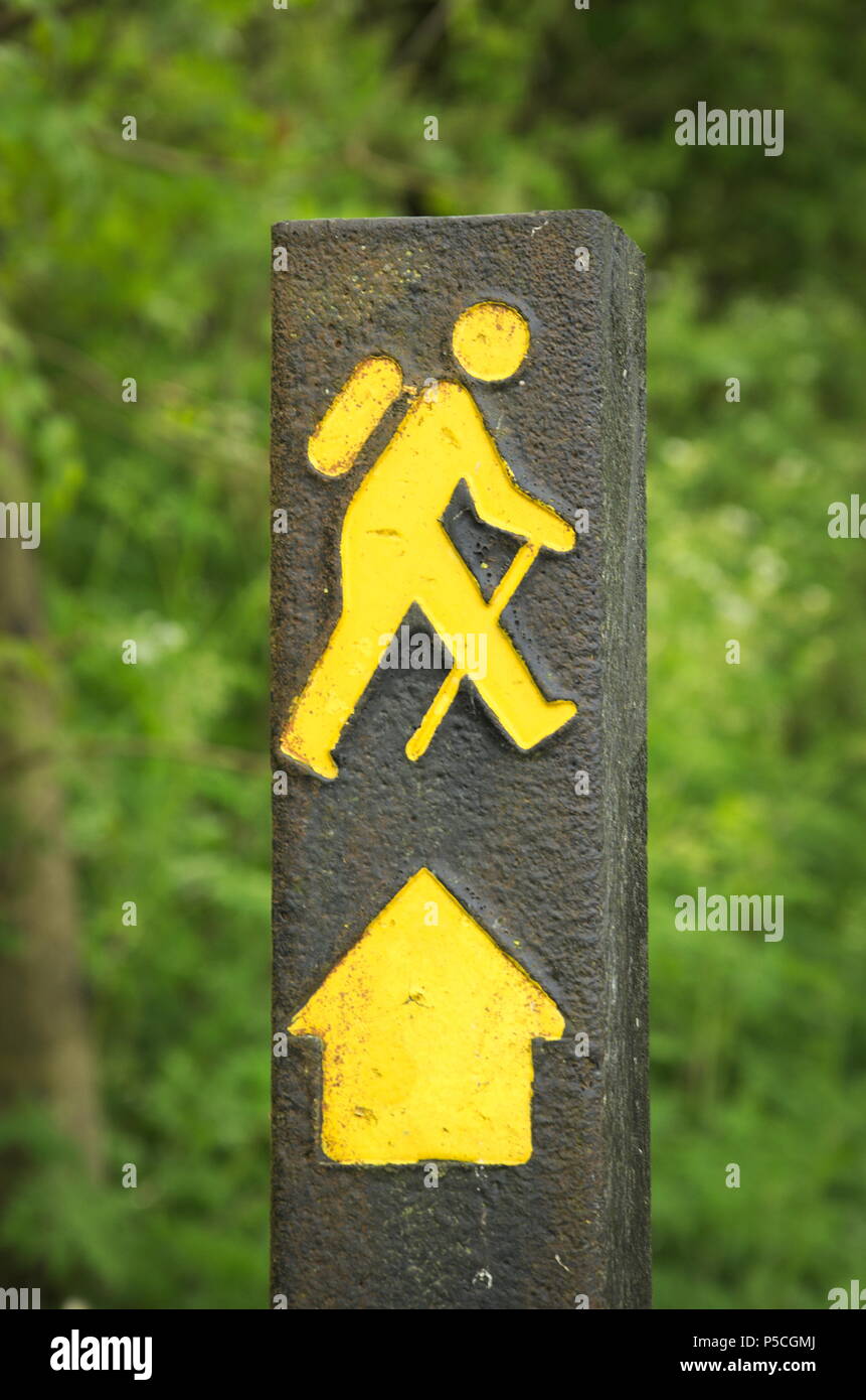 The Burren walking signpost Stock Photo - Alamy