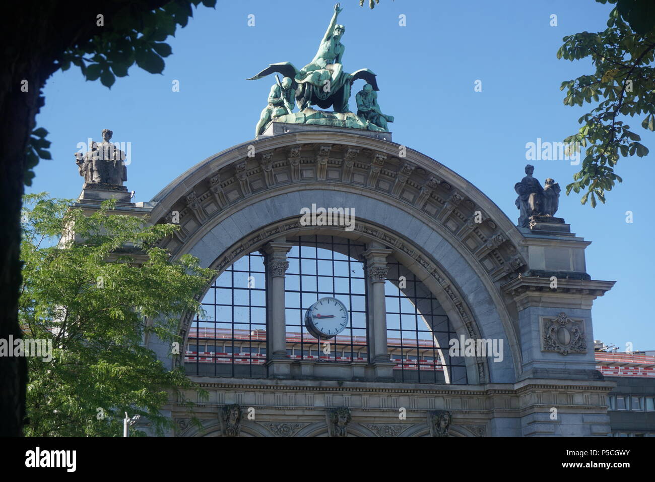Entrance gate of the main station in a Swiss town Switzerland Stock ...