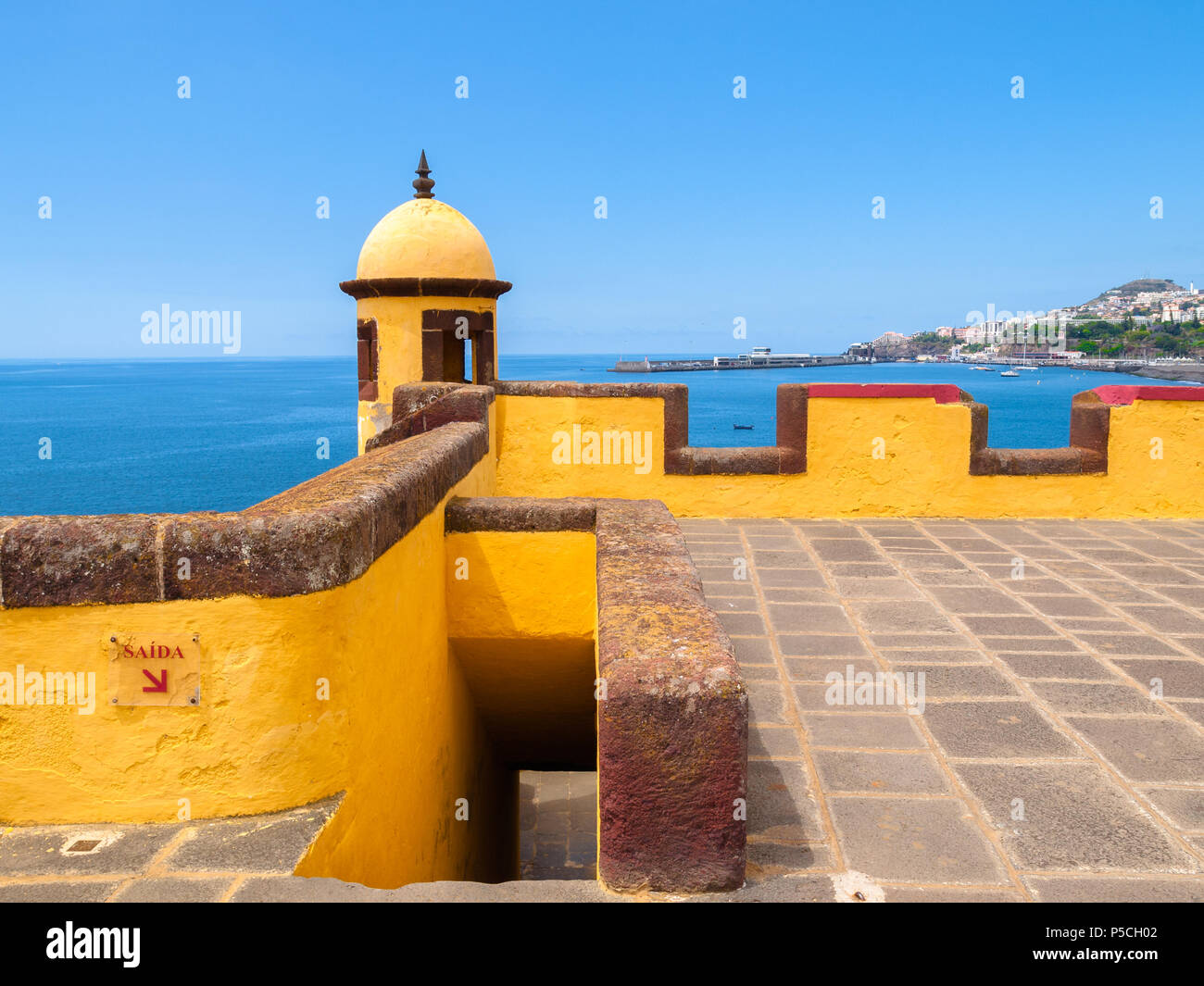 View of old castle Fortaleza de Sao Tiago in Funchal, Madeira, Portugal ...