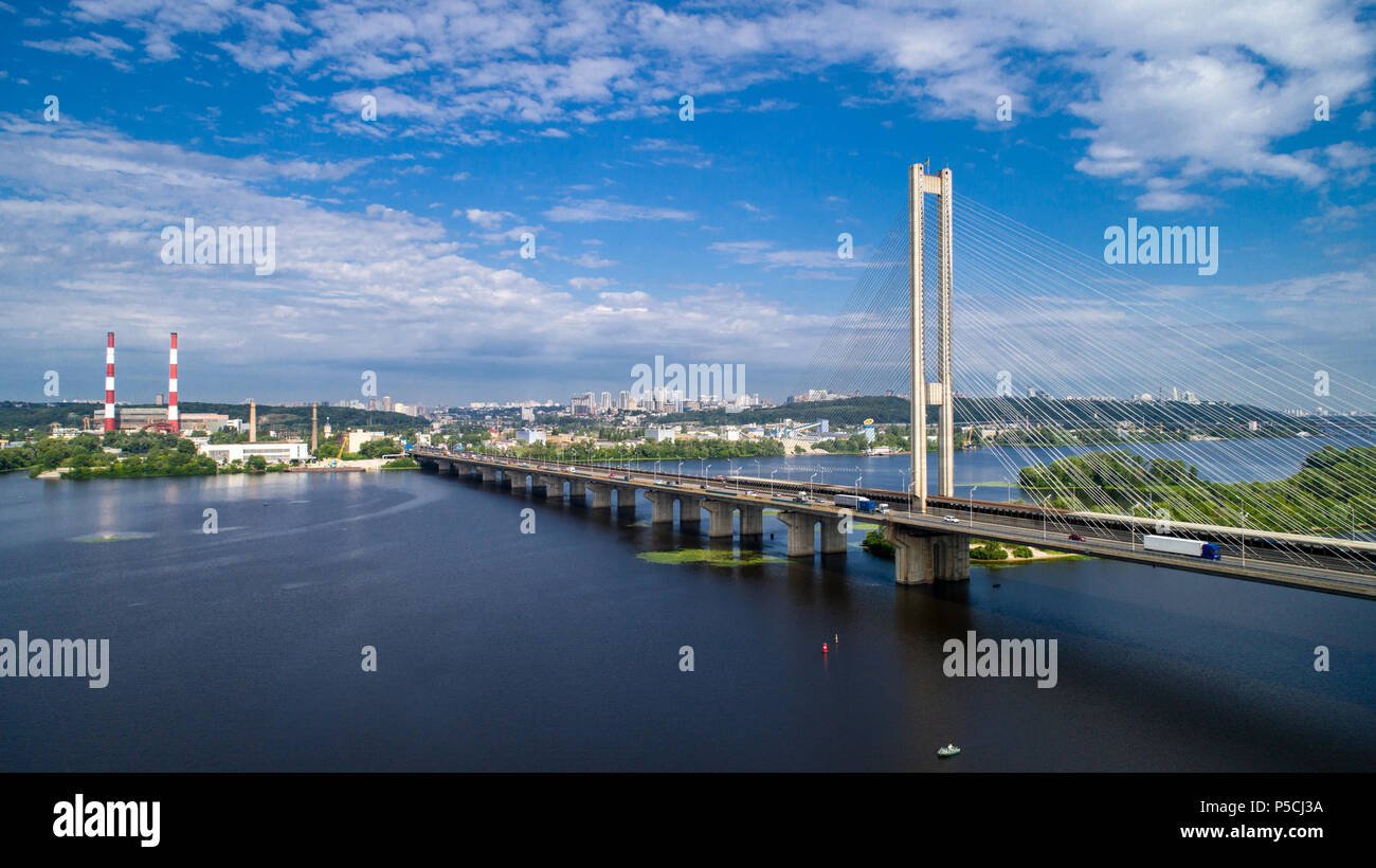 Aerial view of the South Bridge. Aerial view of South subway cable ...